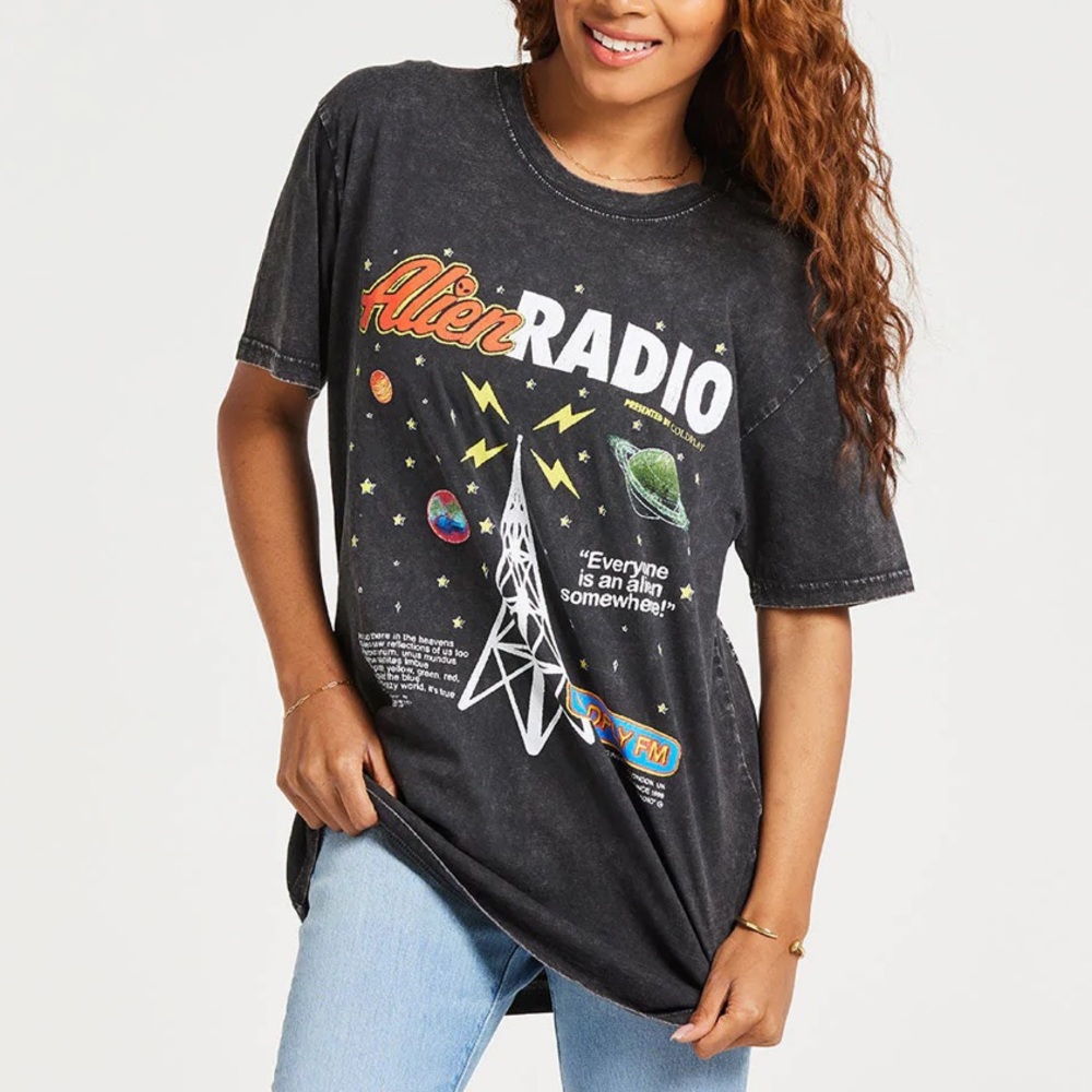Coldplay Alien Radio Music Of The Spheres Band Tee Bl… - Gem